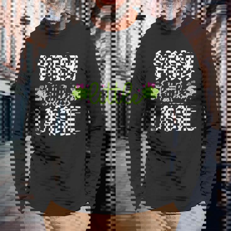Sassy Little Lassie Girls St Patrick's Day Shamrocks Long Sleeve T ...