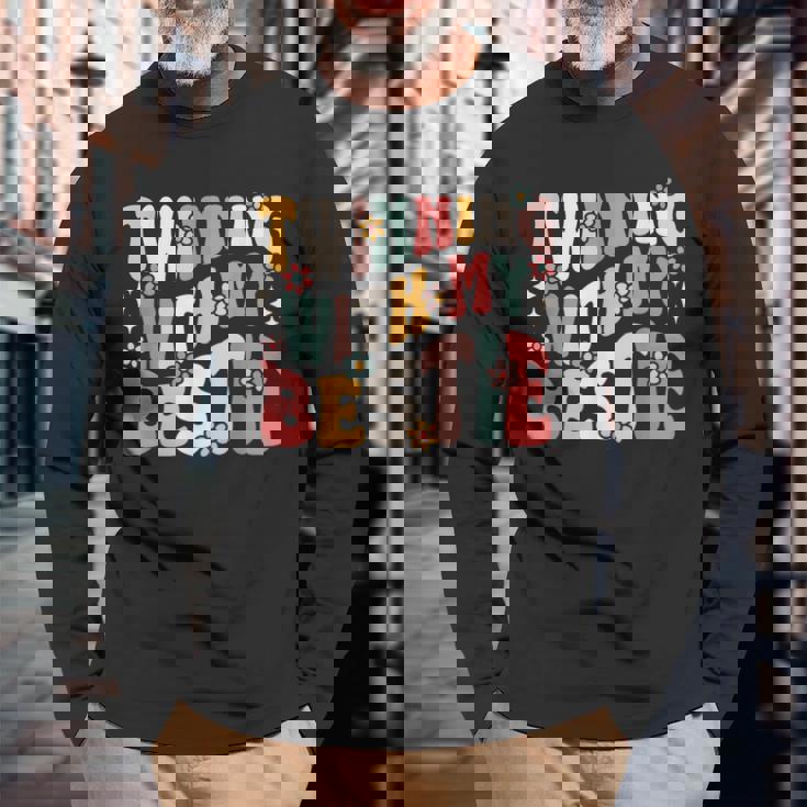 Twin Matching Twins Friend Twins Day Long Sleeve T-Shirt | Mazezy