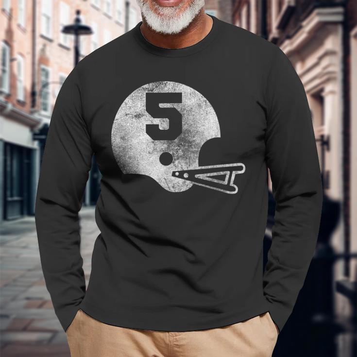 Vintage Football Jersey Number 5 Player Number Long Sleeve T-Shirt ...