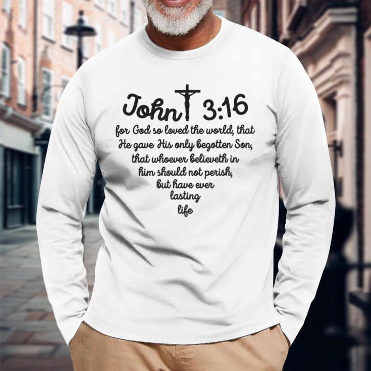 John 316 For God So Loved The World Jesus Christian Long Sleeve T-Shirt ...