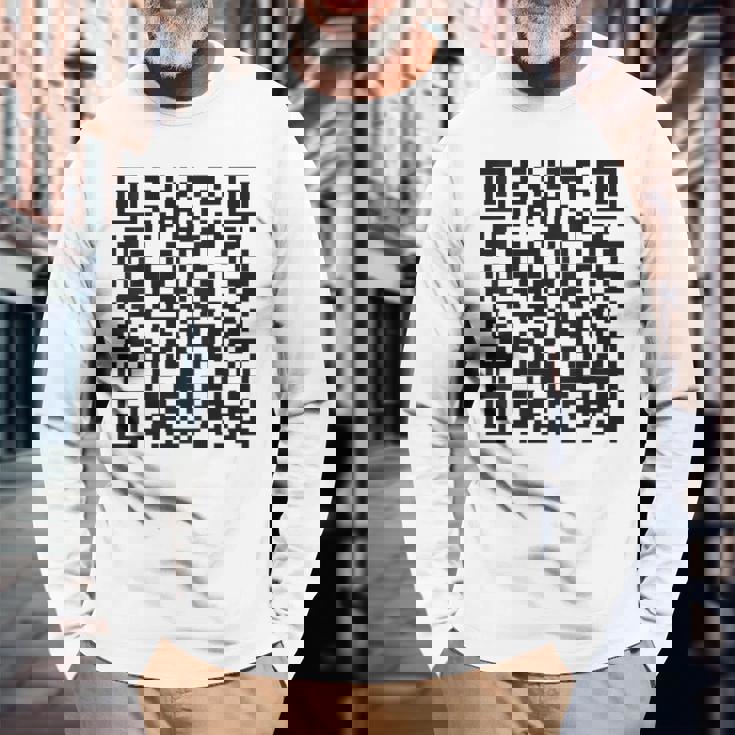 Unique Qr-Code With Humorous Hidden Message Long Sleeve T-Shirt | Mazezy