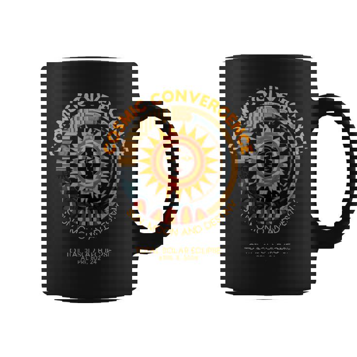 2024 Total Solar Eclipse April 8 Cosmic Moon Sun Coffee Mug - Seseable
