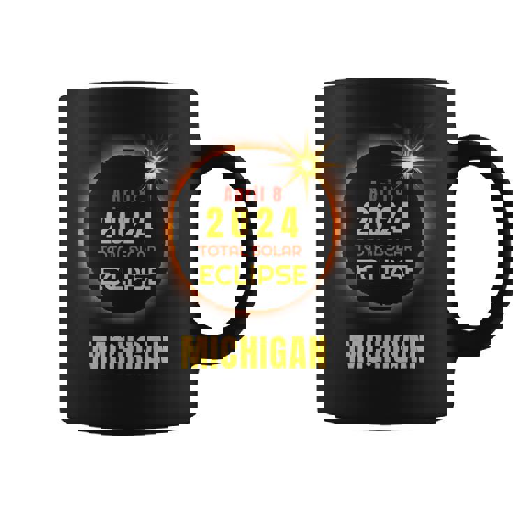 April 8 2024 Total Solar Eclipse Michigan Eclipse Coffee Mug - Seseable