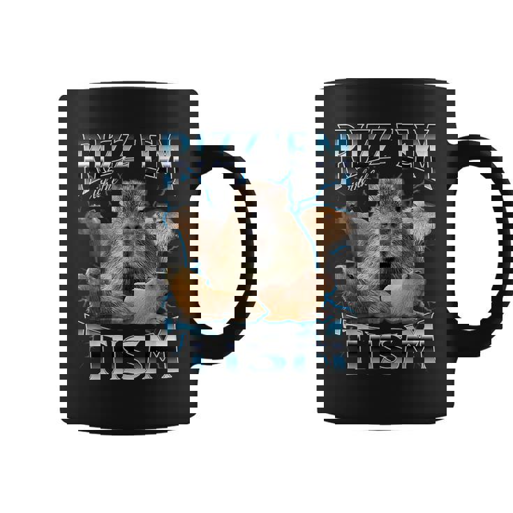 Autism Rizz Em With The Tism Meme Autistic Capybara Coffee Mug | Mazezy