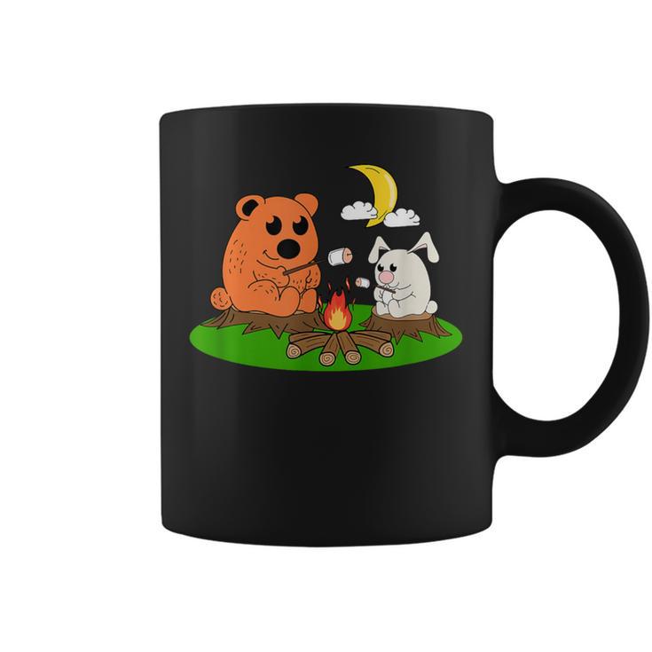 Bear Rabbit Roasting Marshmallow Campfire Bonfire Camping Coffee Mug ...