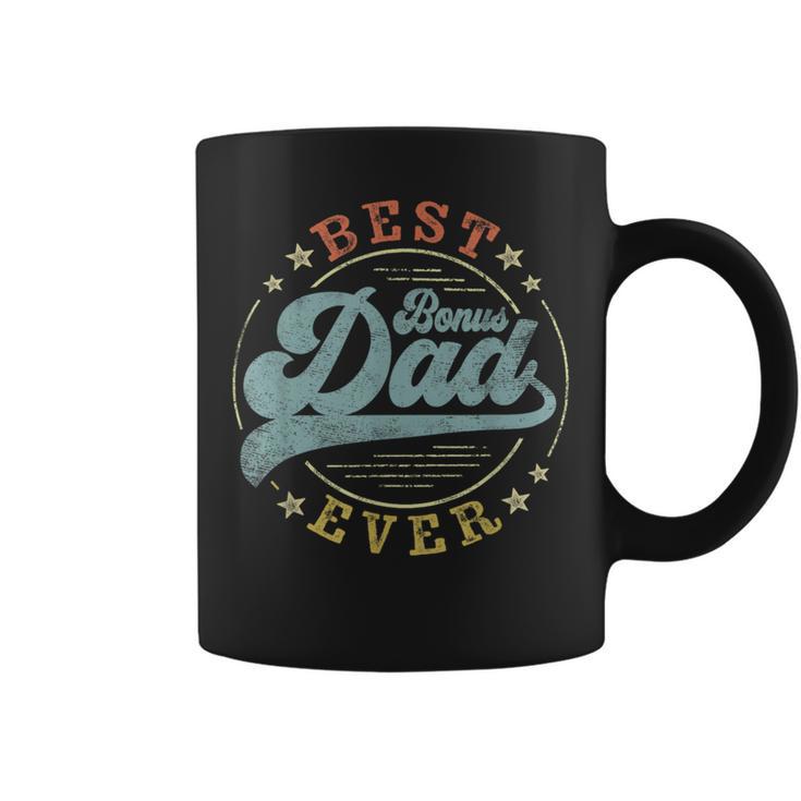 Best Bonus Dad Ever Father's Day Dad Vintage Emblem Coffee Mug | Mazezy