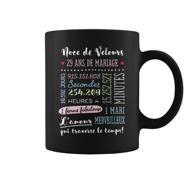 Cadeau 29 Ans De Mariage Pour Couple Noce De Velours Tasse | Cadeauxyz