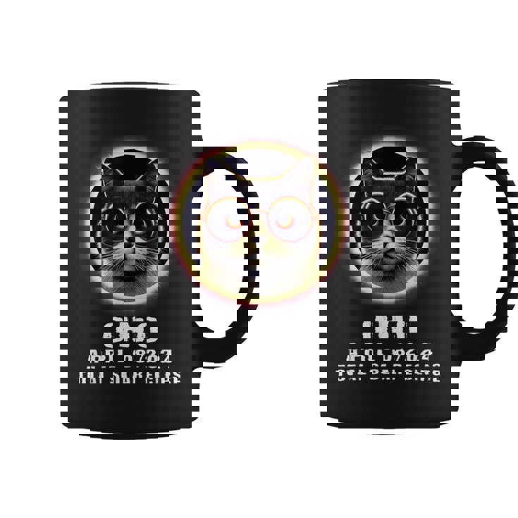 Cat 2024 Total Solar Eclipse Ohio Coffee Mug - Seseable