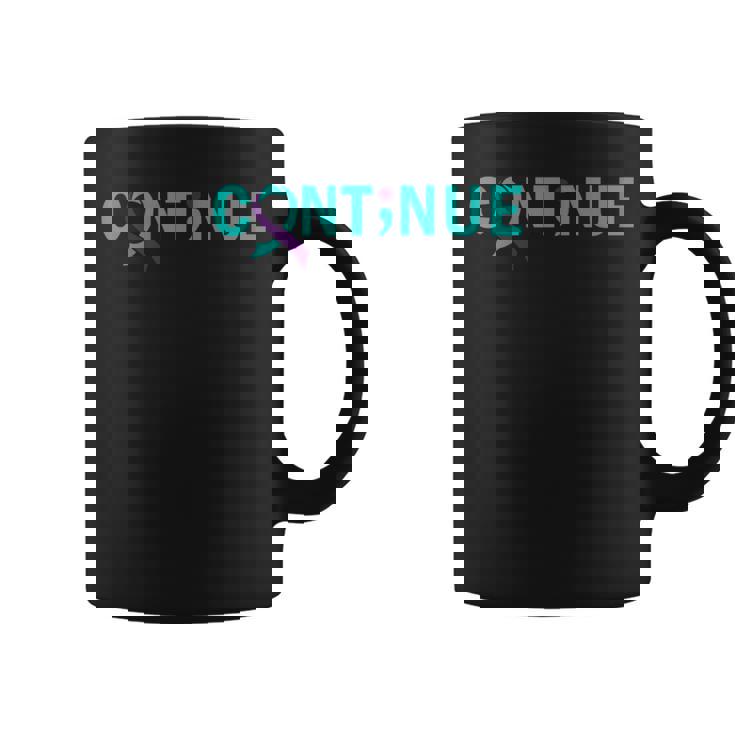 Continue Semicolon Suicide Prevention Awareness Coffee Mug - Monsterry