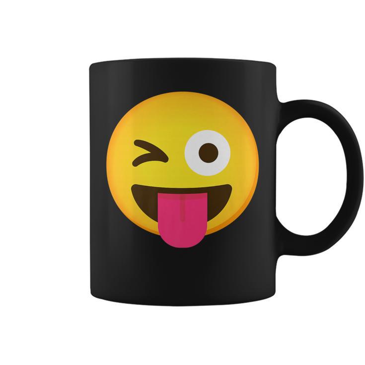 Emoticon Winking Face With Stuck-Out Tongue And Winking Eye Coffee Mug ...