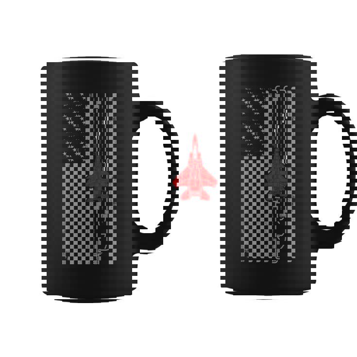 F-15 Eagle Fighter Jet Airplane American Flag Runway F15 Coffee Mug ...