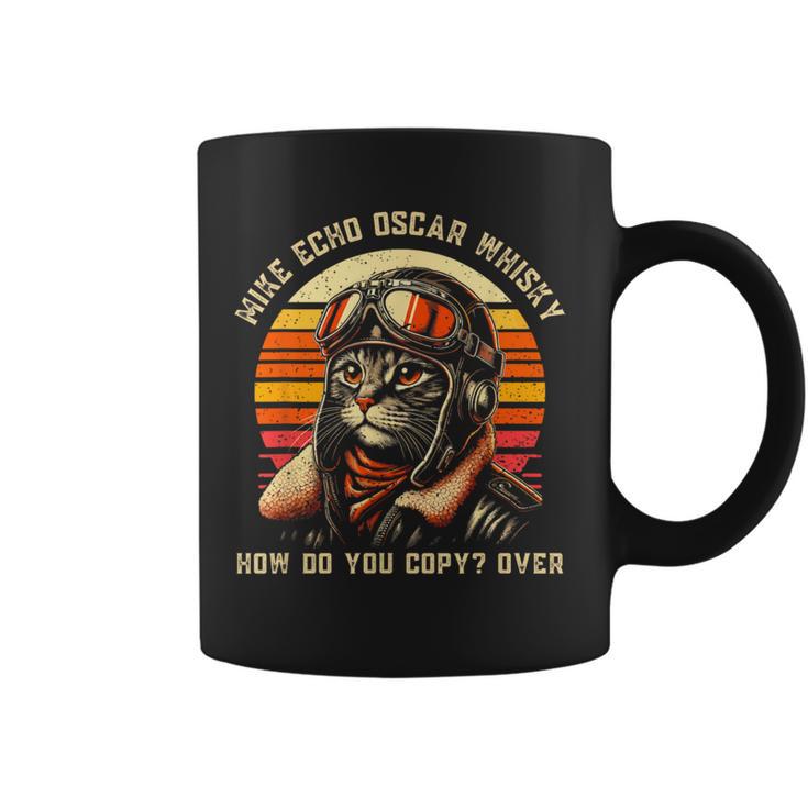 Cat Pilot Mike Echo Oscar Whisky How Do You Copy Meow Coffee Mug ...