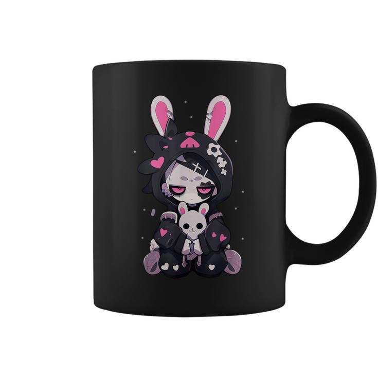 Goth Bunny Anime Girl Cute E-Girl Gothic Outfit Grunge Coffee Mug ...