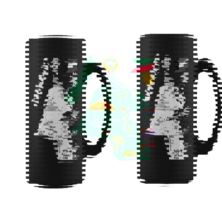 Kuwait Map Tourist Attractions Cities Flag Coffee Mug - Monsterry