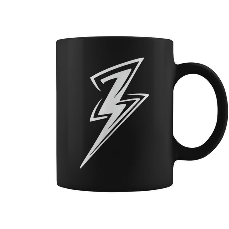 Lightning Bolt Bold Graffiti Style White Coffee Mug | Mazezy