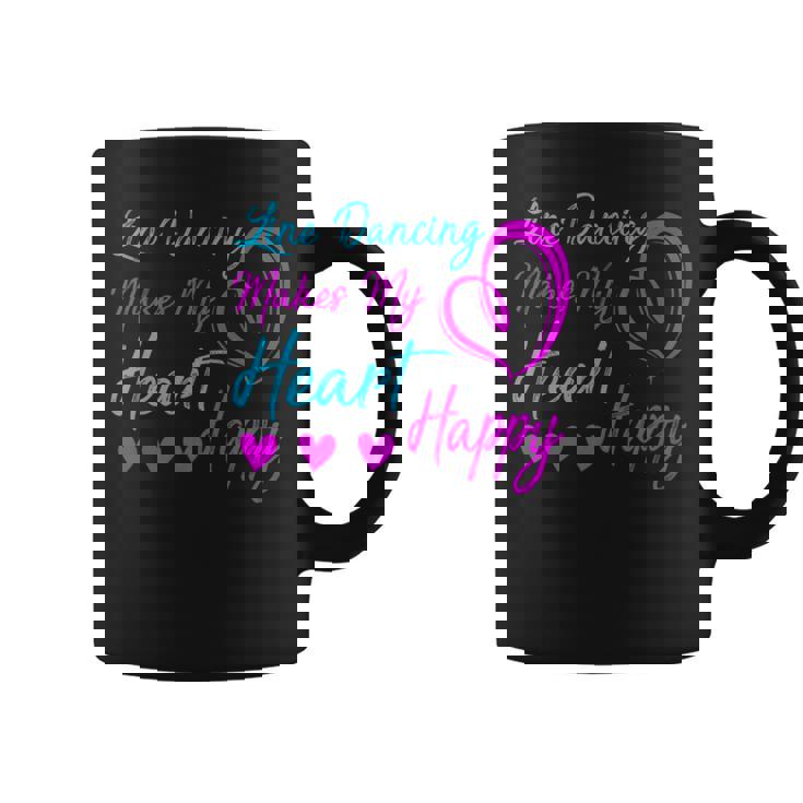 Line Dancing Makes My Heart Happy Line Dance Coffee Mug - Monsterry