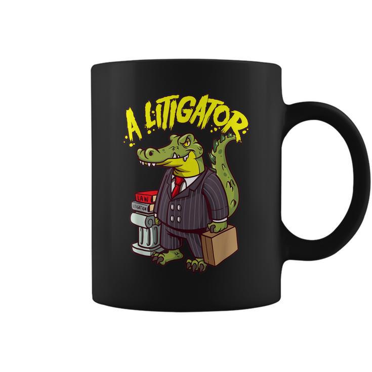 A Litigator Alligator Attorney Alitigator Pun Coffee Mug - Monsterry