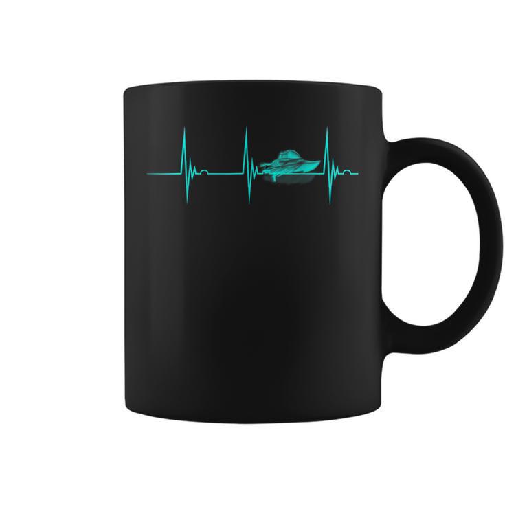 Motor Boating Boater Drag Boat Racing Heartbeat Ekg Pulse Coffee Mug ...