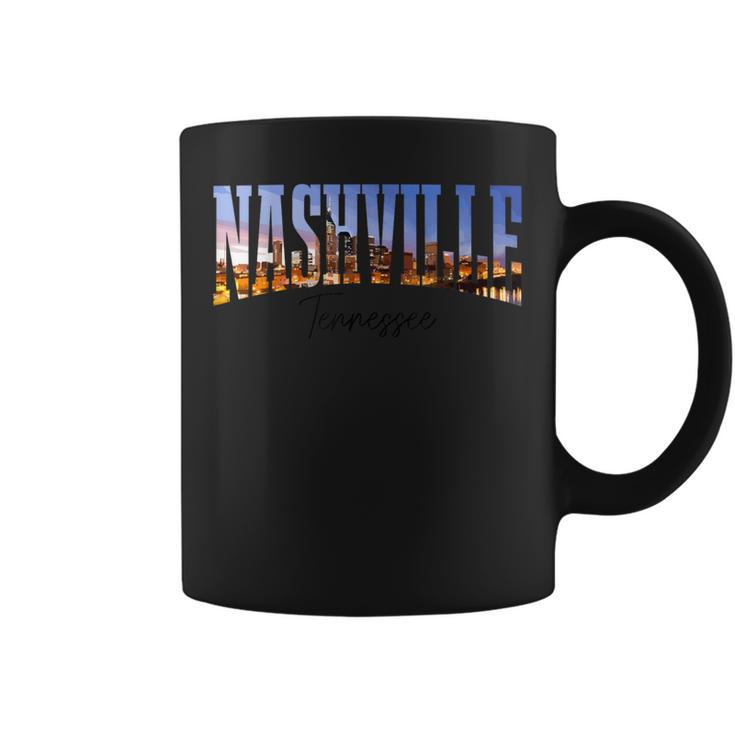 Nashville Tennessee Skyline Photograph Vintage Music City Coffee Mug ...