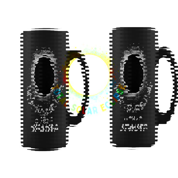 Oklahoma Total Solar Eclipse Totality April 8 2024 Tie Dye Coffee Mug | Mazezy