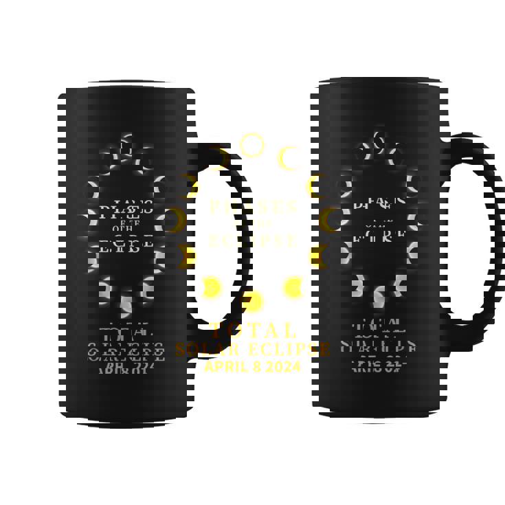 Phases Of Total Solar Eclipse April 8 2024 Cool Coffee Mug - Seseable
