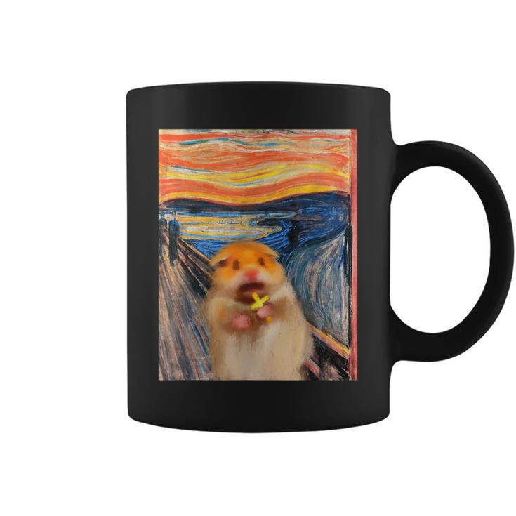 Scared Hamster Meme Holding Sacred Cross The Scream Painting Men's T ...