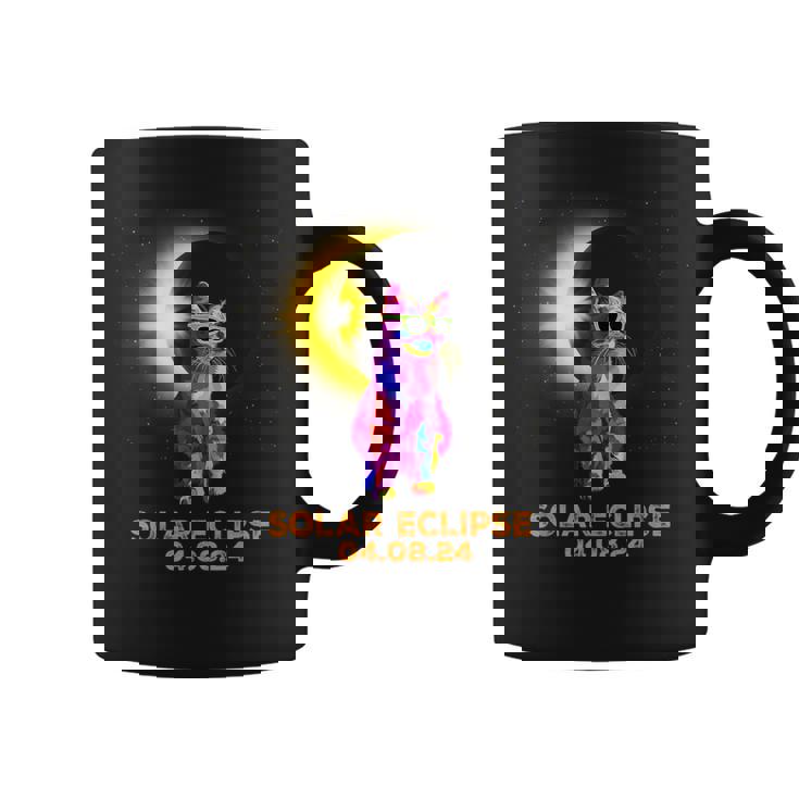 Solar Eclipse 2024 Cat Wearing Solar Eclipse Glasses Men's T-shirt Back ...