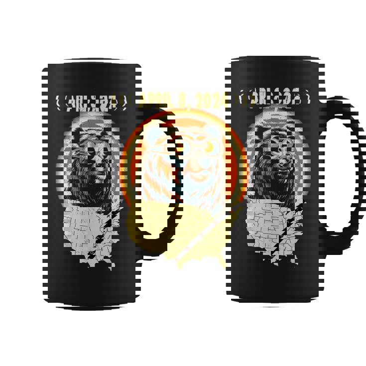 Solar Eclipse 2024 Grizzly Bear Wearing Solar Eclipse Glasse Coffee Mug ...