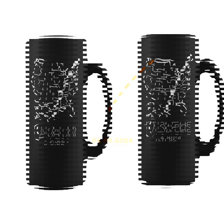 Solar Eclipse 2024 Path Of Totality Usa Map Eclipse Coffee Mug | Mazezy
