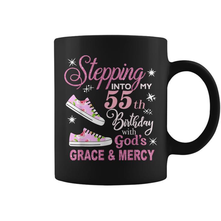 Stepping Into My 55Th Birthday With God's Grace & Mercy Coffee Mug ...