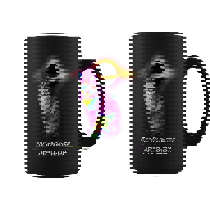 Total Solar Eclipse 2024 Cat Eclipse Glasses Colorful Men's T-shirt ...