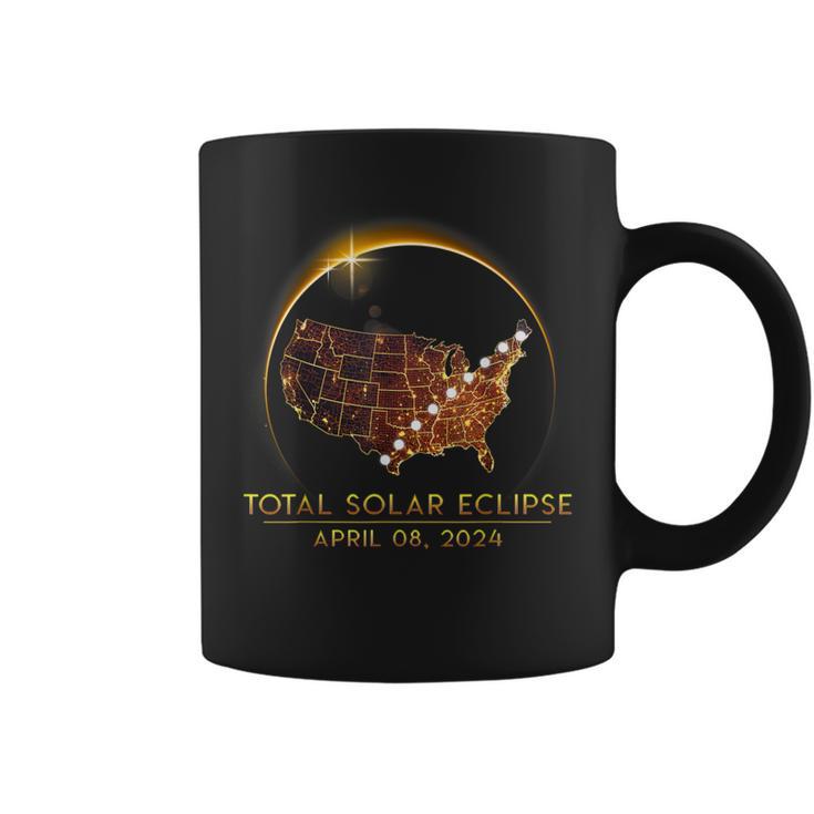 Total Solar Eclipse April 8 2024 America Map Totality Coffee Mug - Seseable