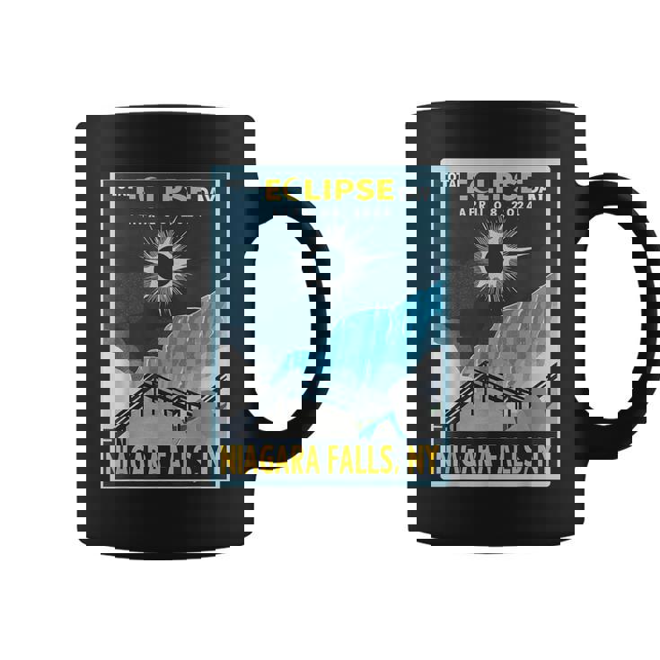Vintage Niagara Falls New York Total Solar Eclipse 2024 Coffee Mug | Mazezy