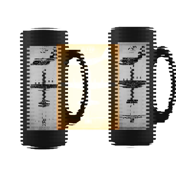 Vintage Ww2 Style Identification Poster C-130 Hercules Coffee Mug ...