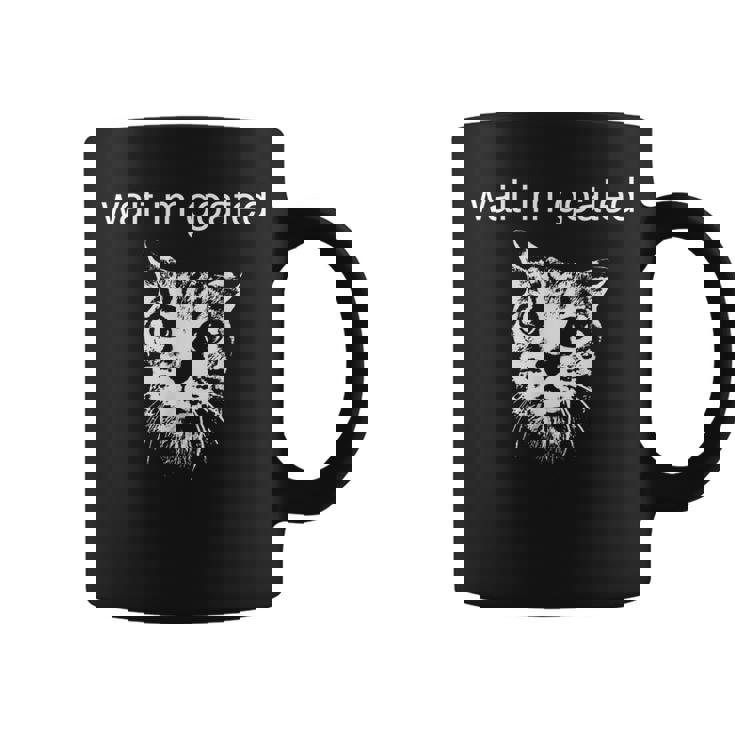 Wait I'm Goated Cat Meme Coffee Mug | Mazezy