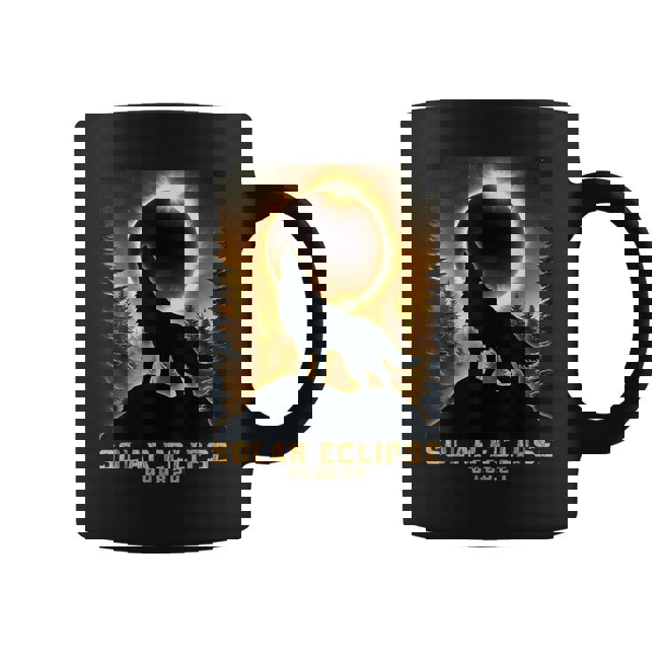 Wolf Solar Eclipse 2024- Total Solar Eclipse Wolf 04082024 T-Shirt | Mazezy