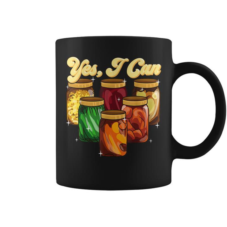 Yes I Can Canning Food Preserving Jars Fan Retro Coffee Mug - Monsterry