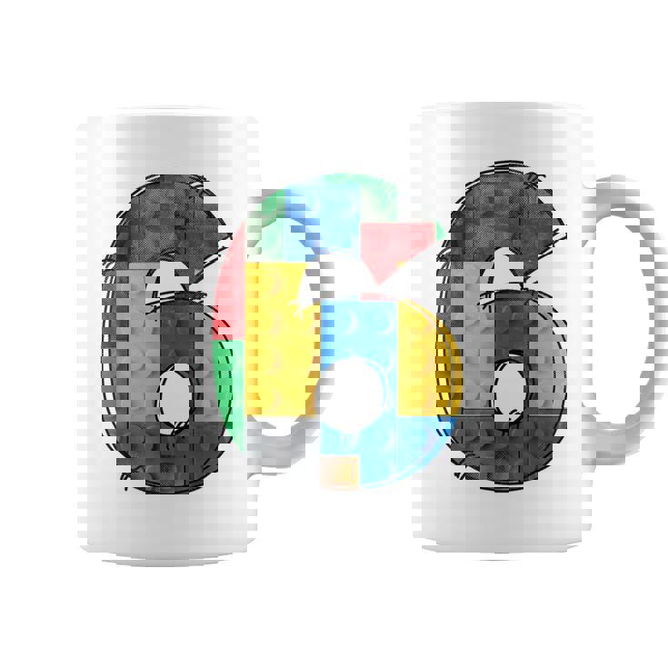6 Years Old Blocks Building 6Th Birthday Boy Master Builder Coffee Mug ...