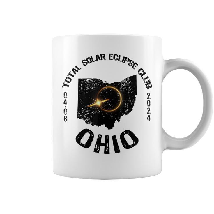 American Total Solar Eclipse Ohio 2024 Retro State Outline Coffee Mug ...