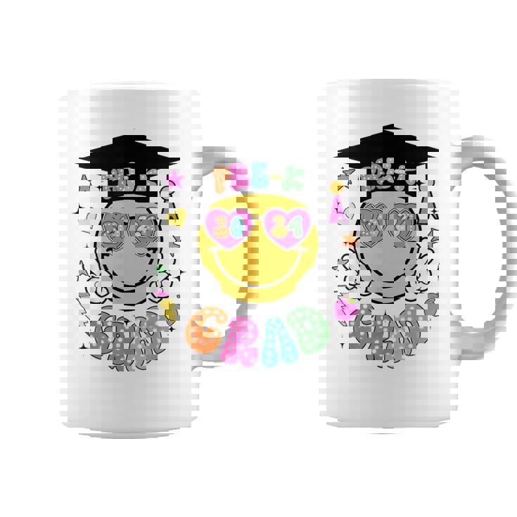 Groovy Pre-K Graduate Happy Face Graduation 2024 Grad Coffee Mug | Mazezy