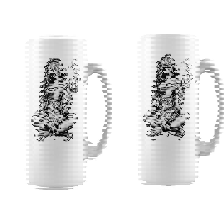Hippie Frog Smoking Marijuana Frog Weed Smokers Coffee Mug - Seseable