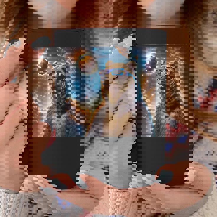 2024 Solar Eclipse Grizzly Bear Wearing Glasses Totality Coffee Mug ...