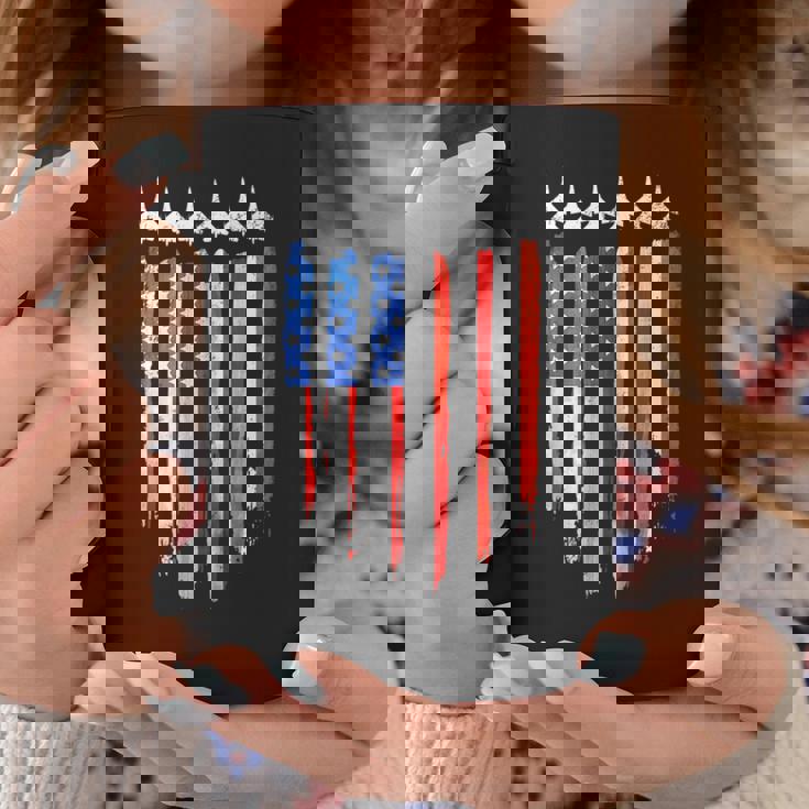 American Flag Usa Fighter Jet Patriot F16 Formation Coffee Mug - Monsterry