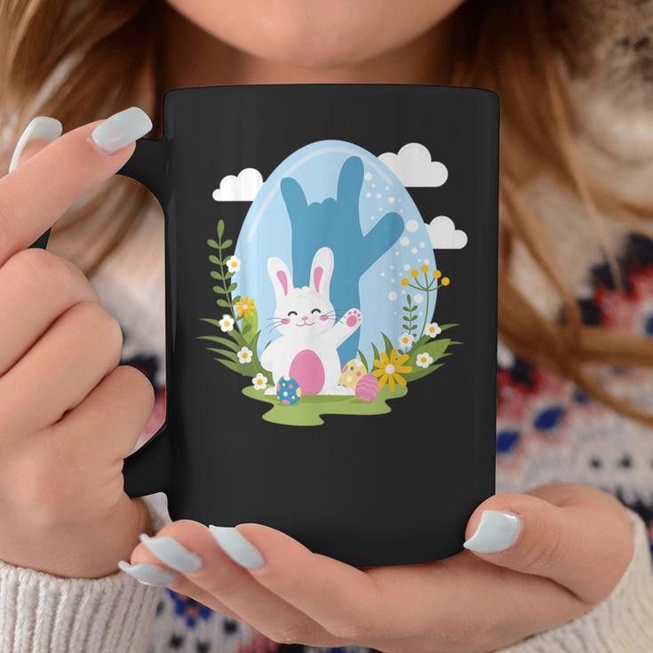 Asl Easter Bunny Reflection I Love You Hand Sign Language Coffee Mug ...
