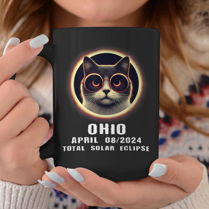 Cat 2024 Total Solar Eclipse Ohio Coffee Mug - Seseable