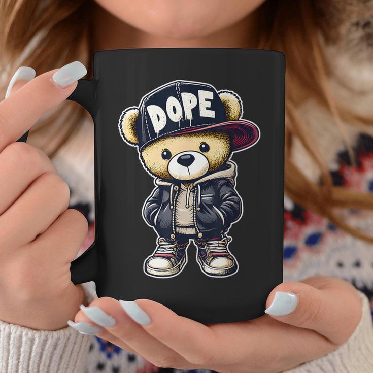 Dope Cute Hip Hop Teddy Bear 90S Hip Hop Clothing Coffee Mug - Monsterry