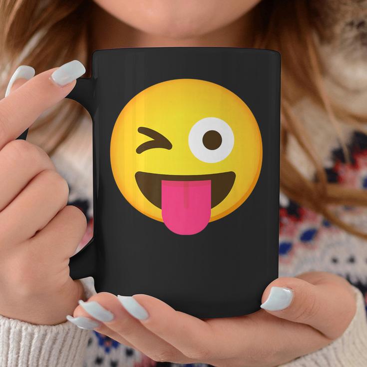 Emoticon Winking Face With Stuck-Out Tongue And Winking Eye Coffee Mug ...
