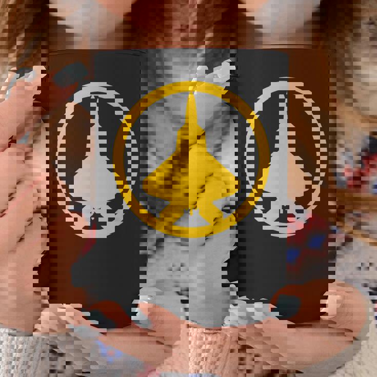 F-22 Raptor Yellow Air Force Military Fighter Jet Coffee Mug - Monsterry