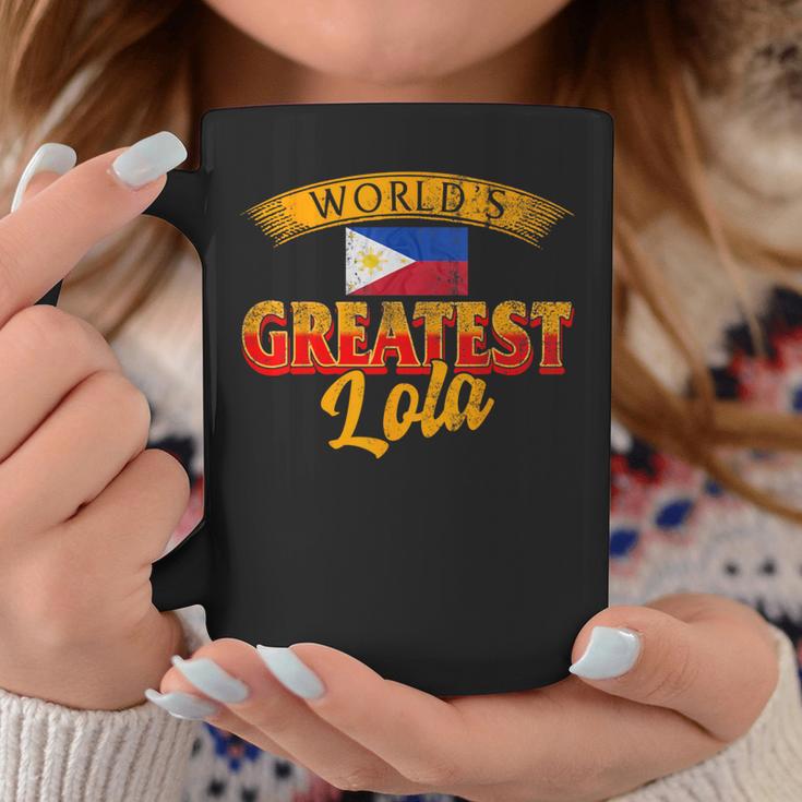 Filipino Grandma Greatest Lola Flag Philippines Coffee Mug - Monsterry