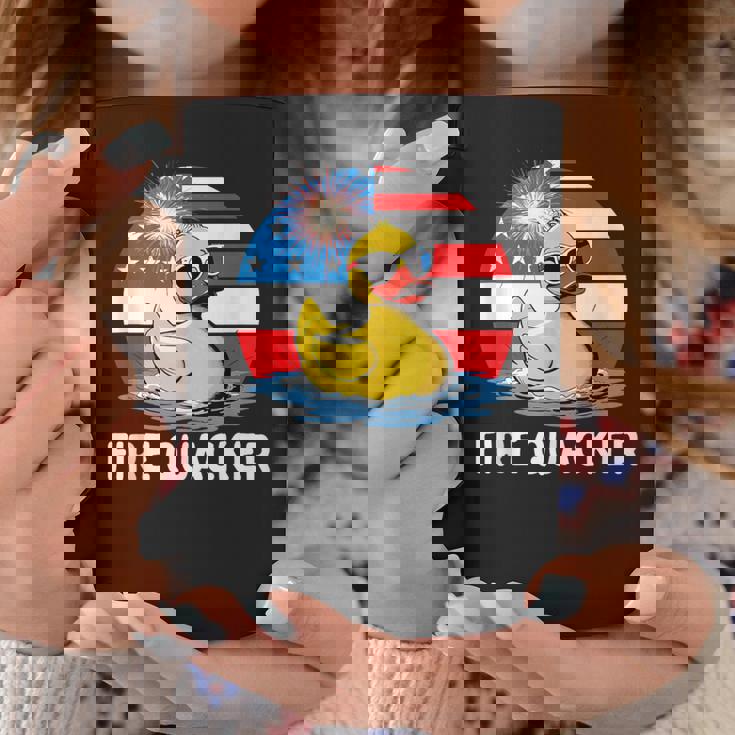 Fire Quacker Duck Firecracker 4Th Of July Usa Flag Kid Coffee Mug | Mazezy